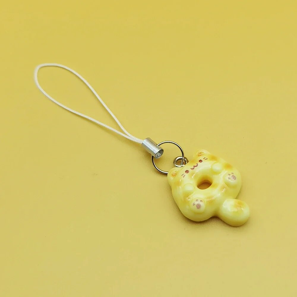 Очаровательный котенок, пончик, кошка, подвеска для телефона, ремешок для ключей, милый ремешок, чехол для мобильного телефона, подвеска для Airpods, чехол, брелок, шнур