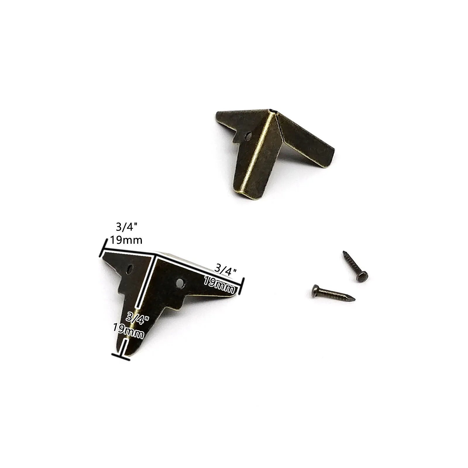 24 шт. мини-маленький декор, античная латунь, золотистый, серебряный сундук для ювелирных изделий, подарочная коробка для вина, деревянный корпус, металлический угловой защитный кожух с гвоздями