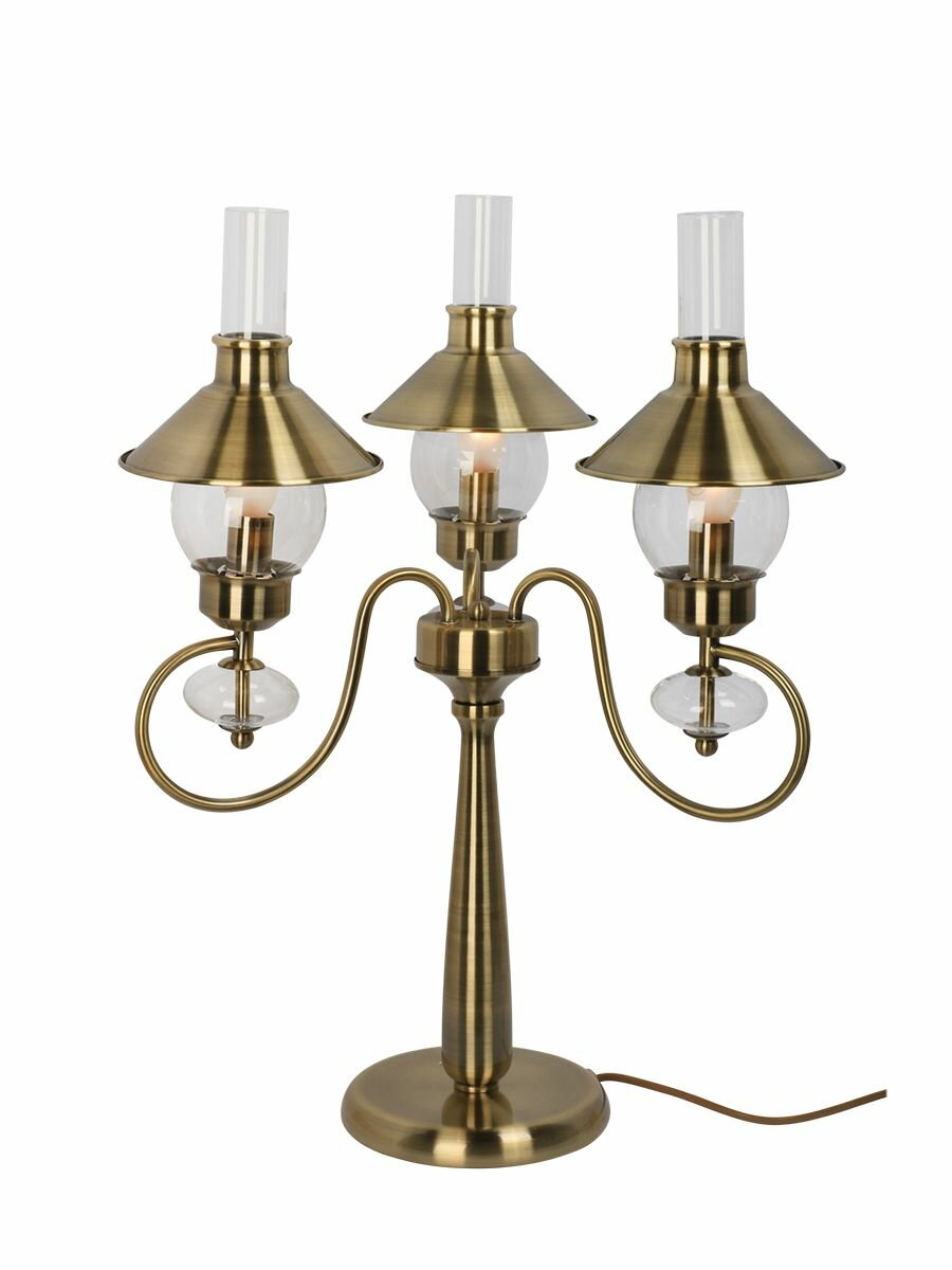 Настольная лампа "керосинка" CR4057/3L 3*Е14 античная бронза