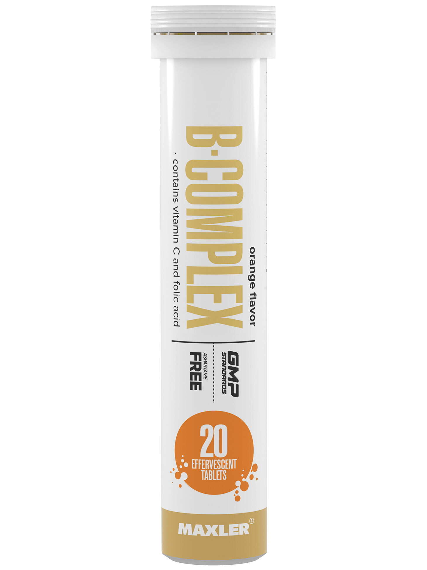 Комплекс витаминов группы B Maxler B-Complex - 20 шипучих таблеток, апельсин