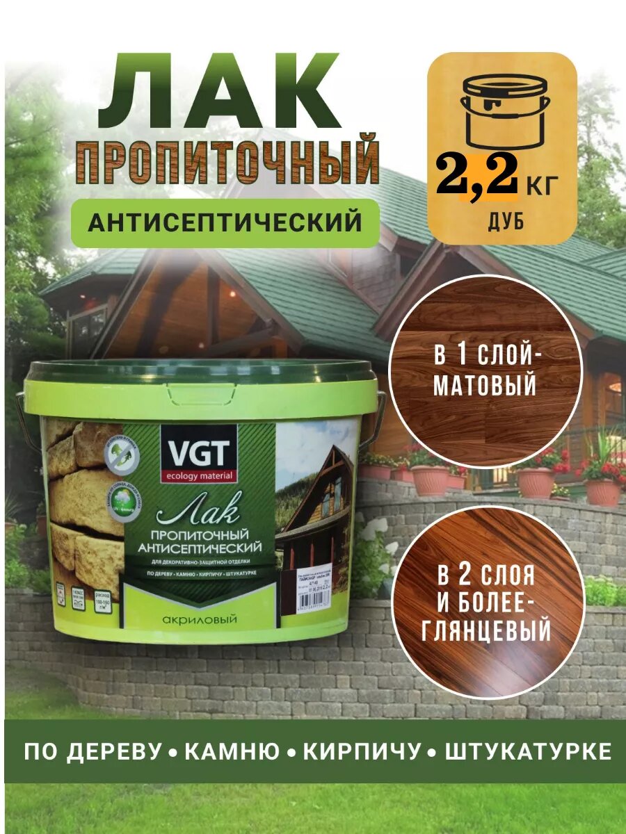 Лак для дерева матовый акриловый 2,2 кг