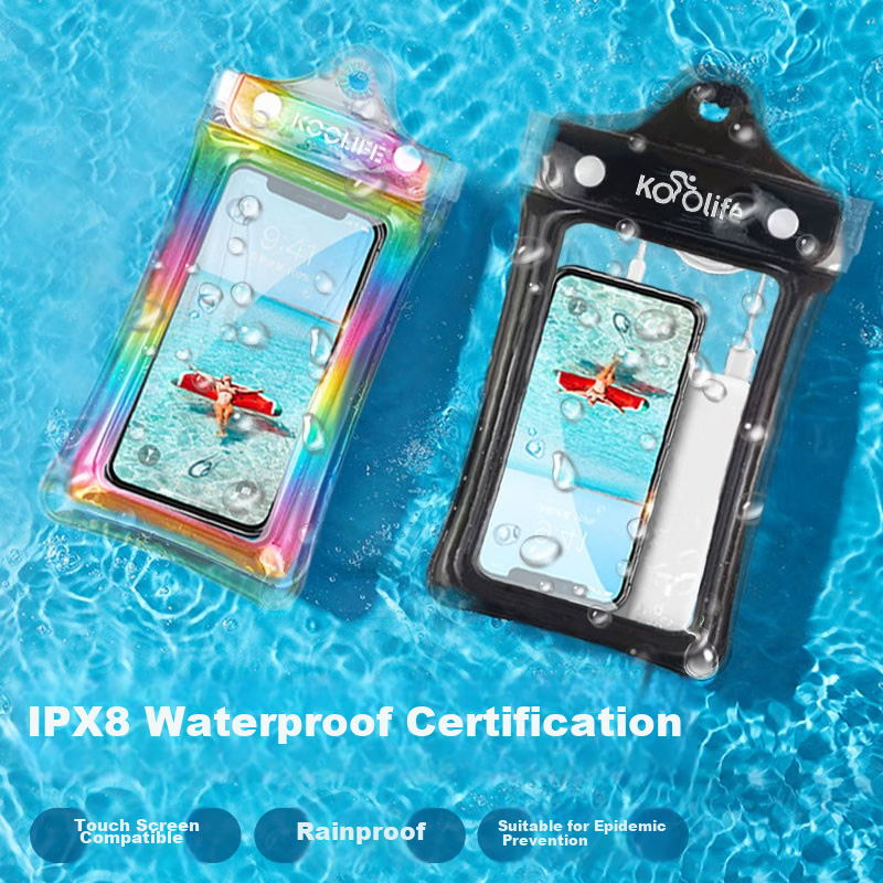 Kulefeng Waterproof Phone Case, Touchscreen Compatible, Waterproof Pouch for Swimming, Hot Springs, Diving, Rafting, Sealed Phone, Touchscreen Compatible Waterproof Device, Protective Cover for Apple, Huawei, Honor, Xiaomi