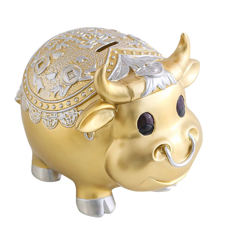 Креативная копилка Golden Bull Piggy — большая и милая копилка из смолы для взрослых и детей. Идеальный подарок для мальчиков и девочек. Уникальный дизайн.