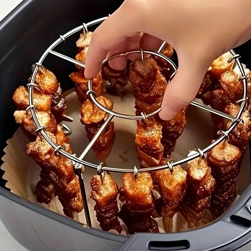 Решетка для фритюрницы, круглая, 24 металлических прута, белая