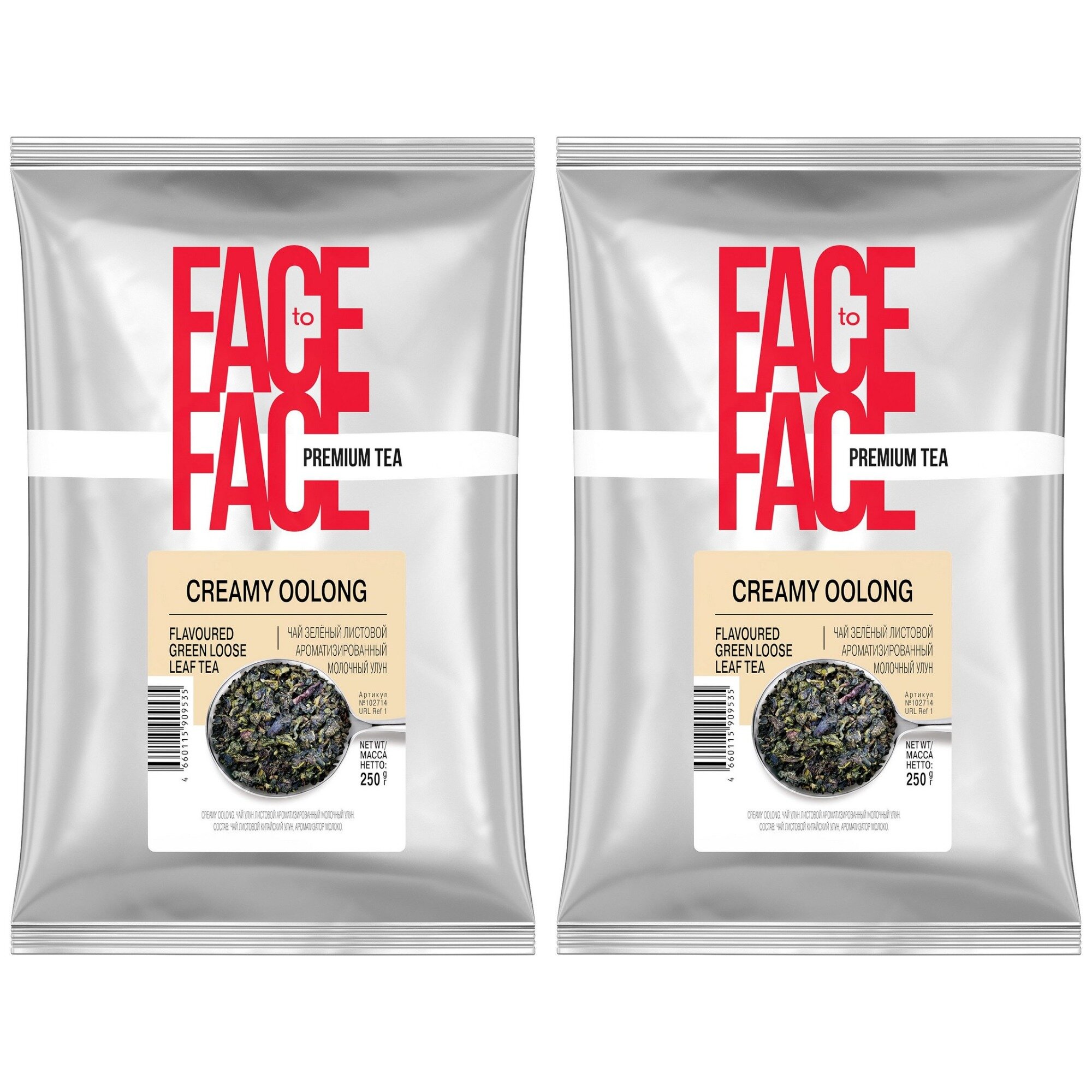 Чай зеленый Face to Face, Creamy Oolong, листовой, 250 г, 2 уп