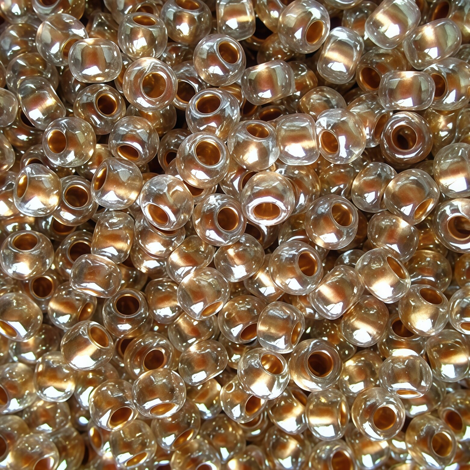 Бисер TOHO круглый, размер 11/0, цвет #989 (Внутренняя позолота, хрусталь), 10 грамм