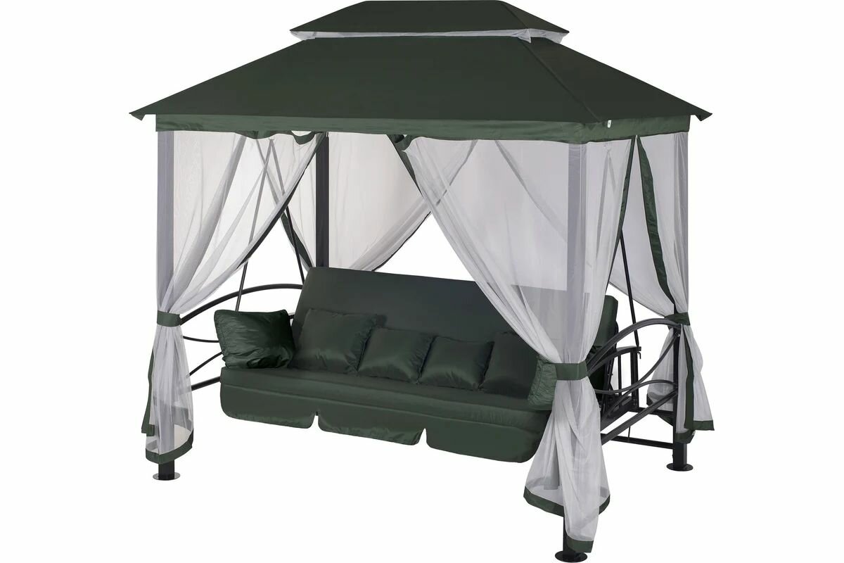 Беседка-качели Удачная Мебель Пальмира зеленые A31BLT01