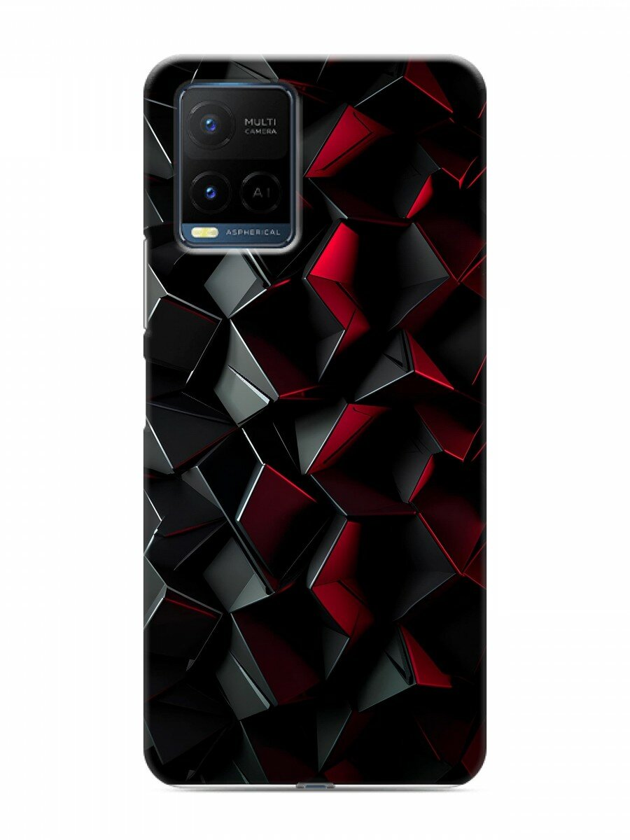 Чехол для Vivo Y33s, Vivo Y21 с принтом Черный принт (Виво У33с, Виво У21)