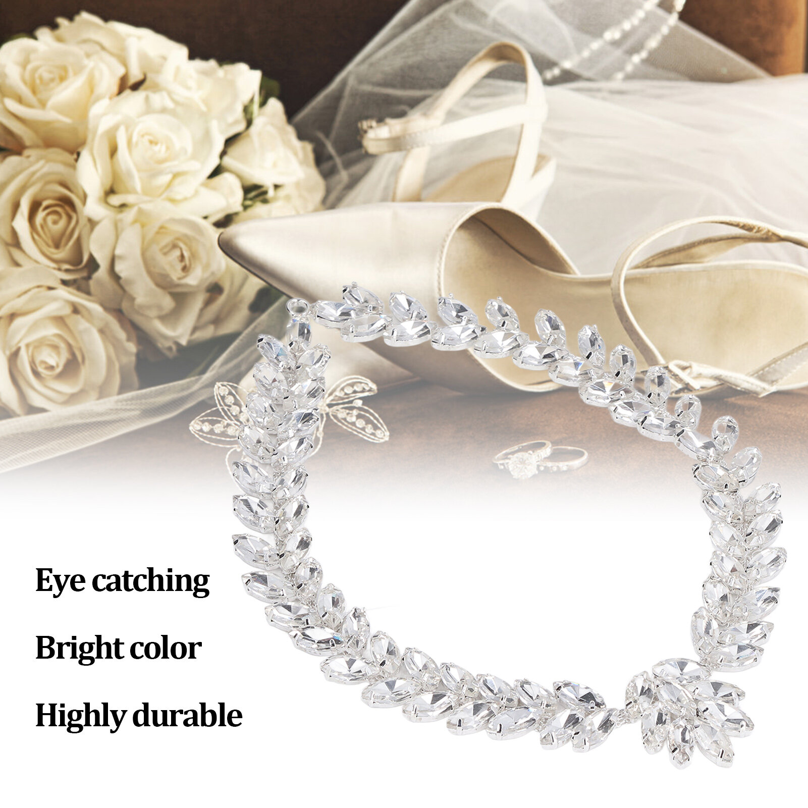 Привлекательная аппликация со стразами, яркий цвет, устойчивая к царапинам, широкая цепочка со стразами для DIY одежды, головные уборы