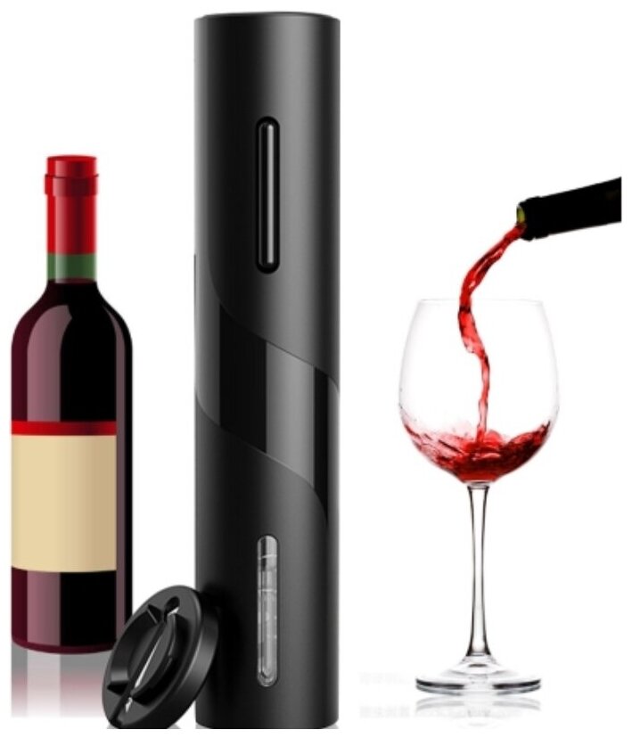 Электрический штопор OEM, пластик, цвет черный, лаконичный дизайн, без батареек