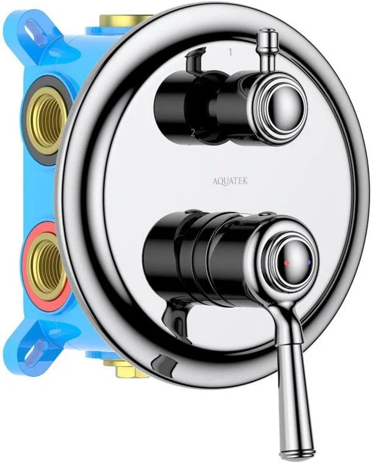 Смеситель для ванны Aquatek Классик AQ1547CR, однорычажное управление, хром, встраиваемый