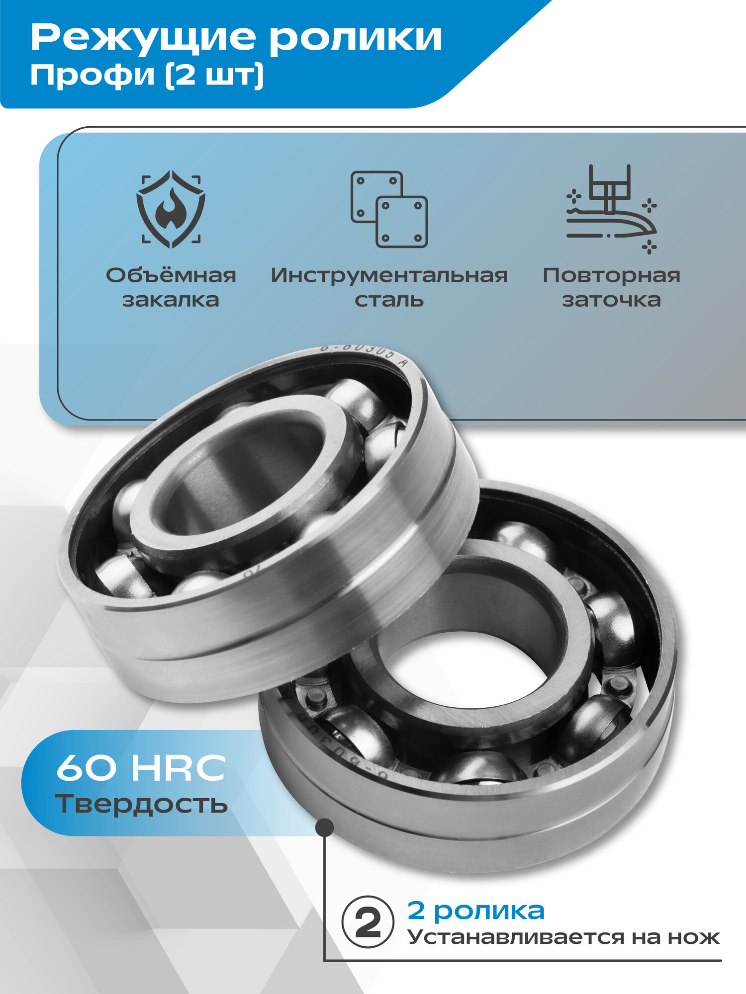 Комплект режущих роликов для ножа к листогибу Профи (2шт)