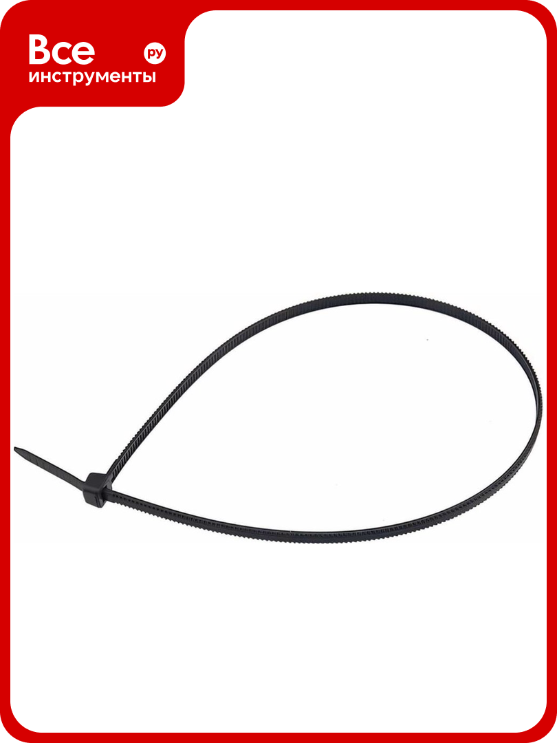 Нейлоновая стяжка с тройным замком REXANT 300x4,8мм, черная 100 шт/уп 67-1302