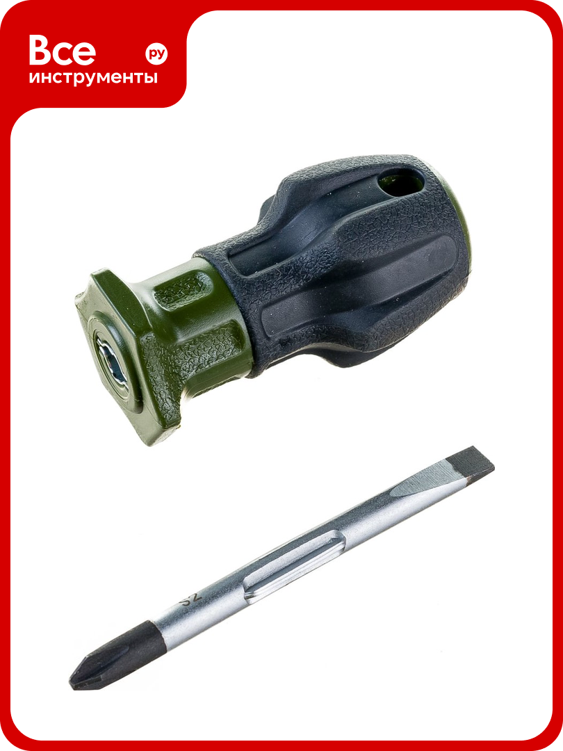 Переставная отвертка Дело Техники с двухкомпонентной рукоятью 38 мм; SL6×PH2 707338, для работы в ограниченном