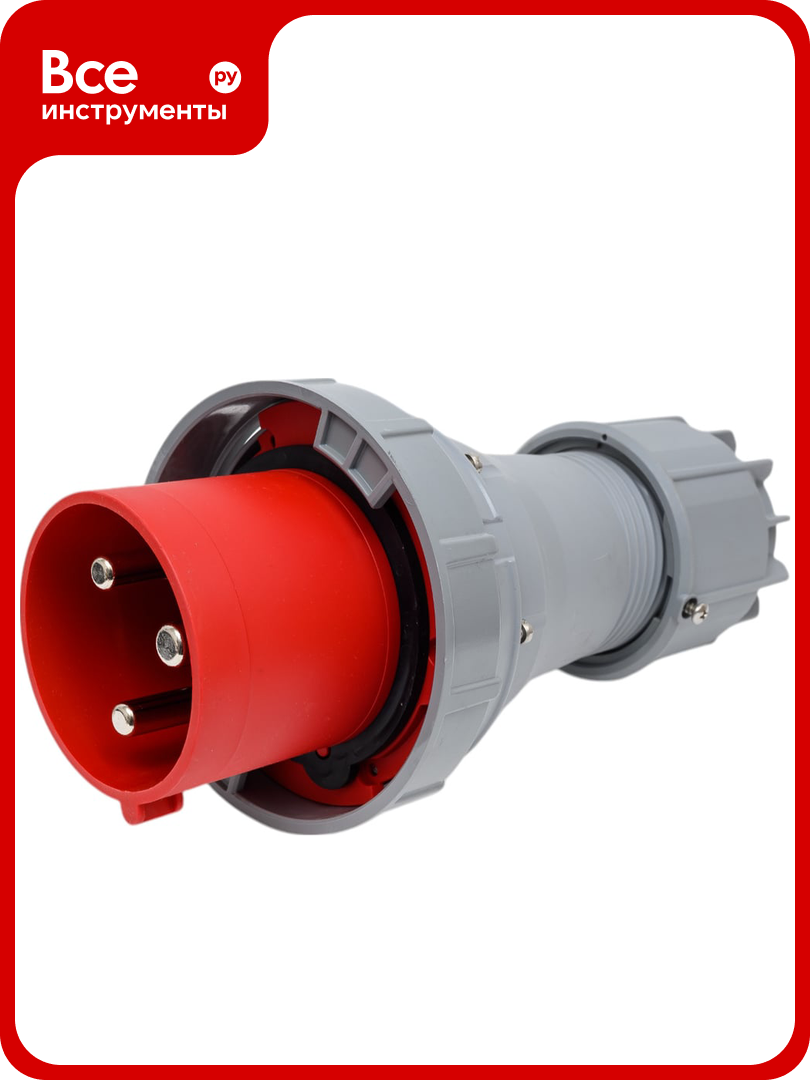 Кабельная вилка ABL 3Р 125А 400V IP67, поликарбонатный корпус, заземлённая, предназначена для кабельной установки