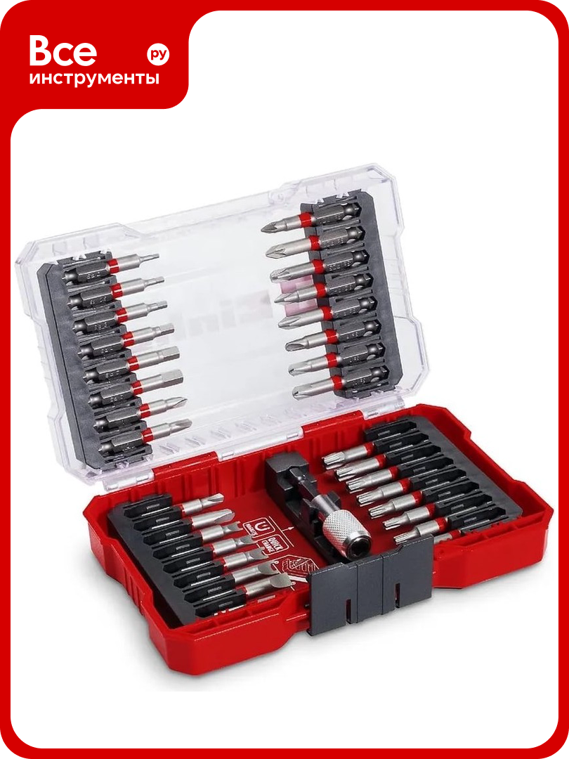 Набор бит 33 предмета, 50 мм, с держателем, m-case Einhell 118903