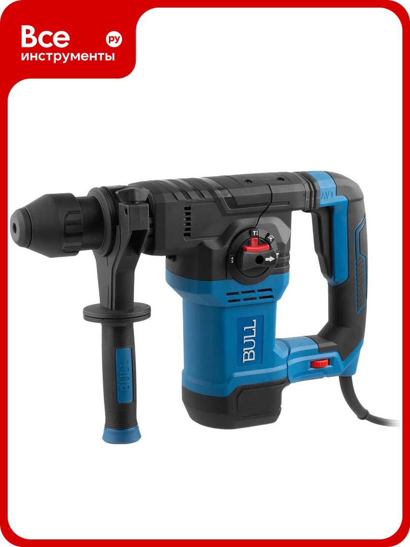 Перфоратор BULL BH 3201 в чемодане, профессиональный, щеточный двигатель, SDS‑plus патрон, виброзащита, много режимов