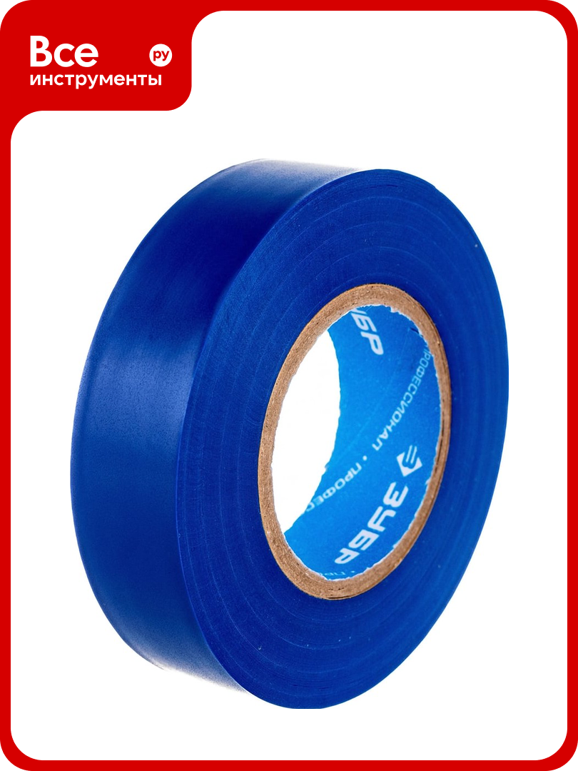 Изолента ПВХ ЗУБР Профессионал Электрик-20, 20 м, 19 мм, синяя 1234-7_z02