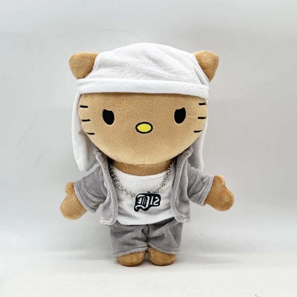Плюшевая игрушка MINISO Hello Kitty в стиле Eminem, высота 24 см, унисекс, короткий плюш, ПП-хлопок