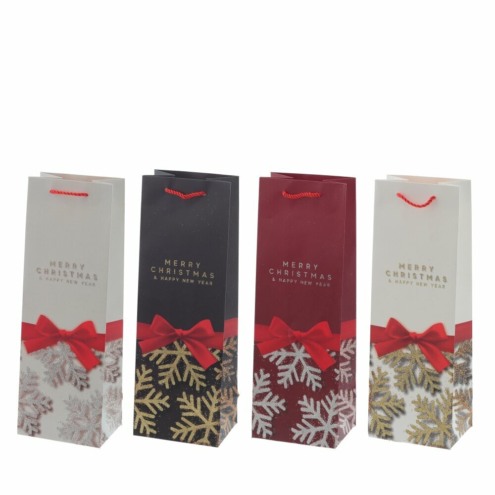 Набор из 12-ти подарочных пакетов (пл. бум210г/м2) 12х9х35 см, 4 вида KSM-796967