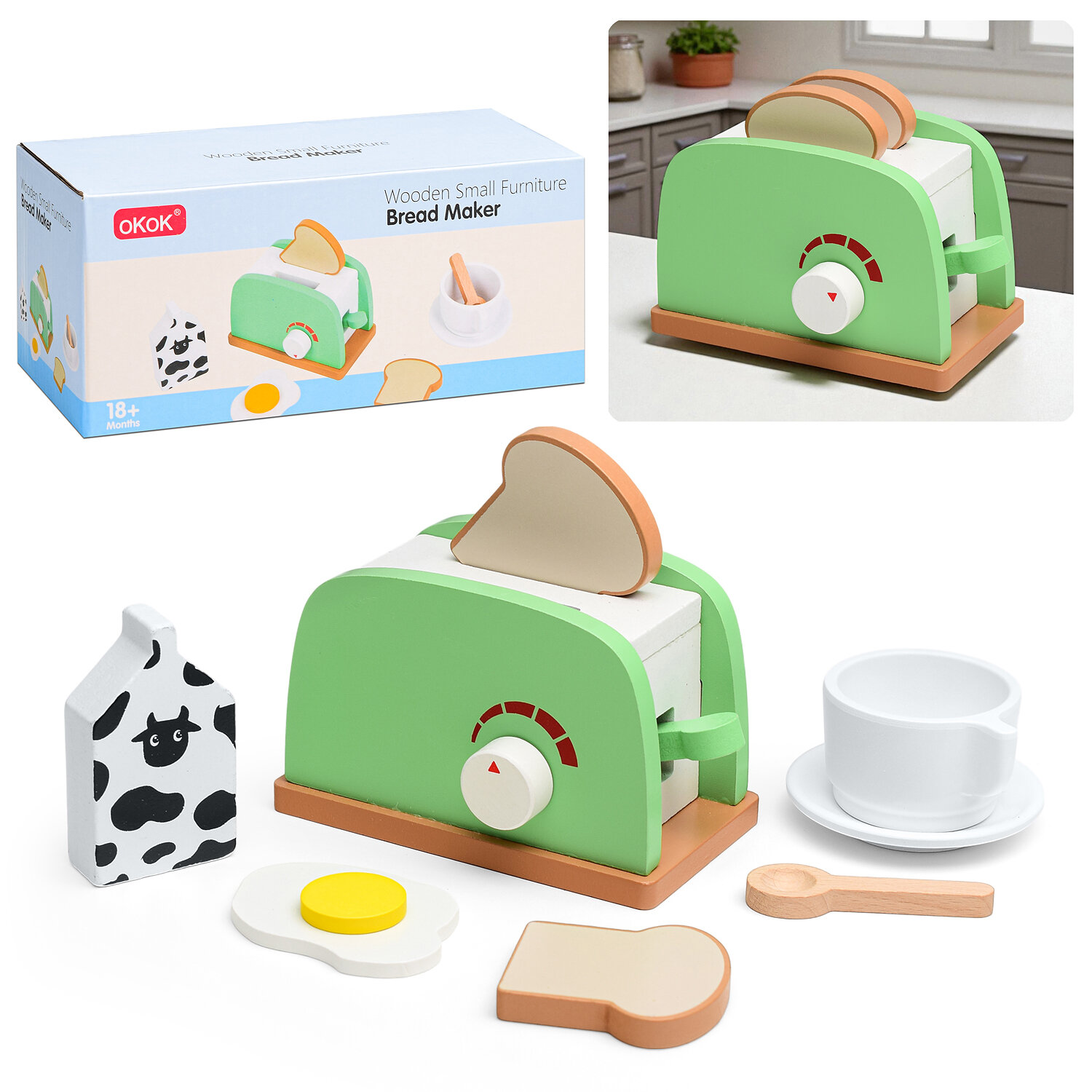 Бытовая техника D2047 "Тостер", 13х7.5х8.5 см, дерево, от 1.5 лет