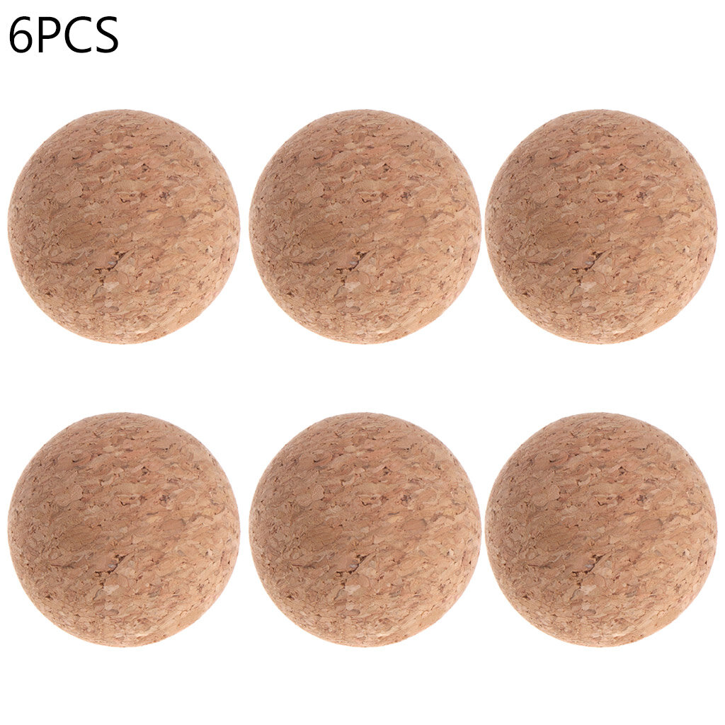 6шт 36-миллиметровый деревянный футбольный мяч для настольного футбола из пробки, 6 шт.