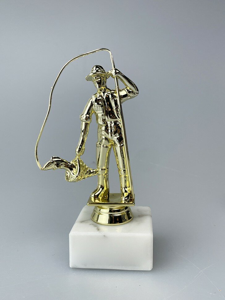 Статуэтка Рыбак на мраморном постаменте (17 см)