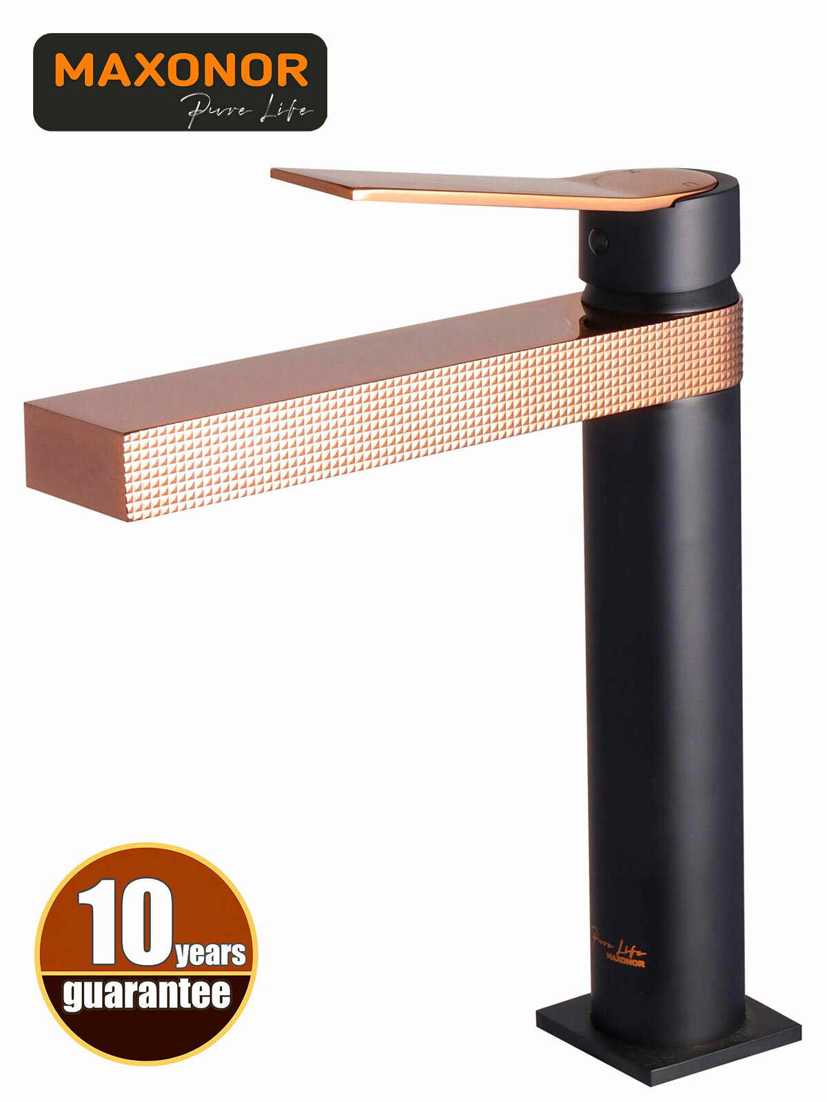 Смеситель для раковины Maxonor PURE LIFE BLISS PL1083 черный матовый / бронза глянцевая Латунь