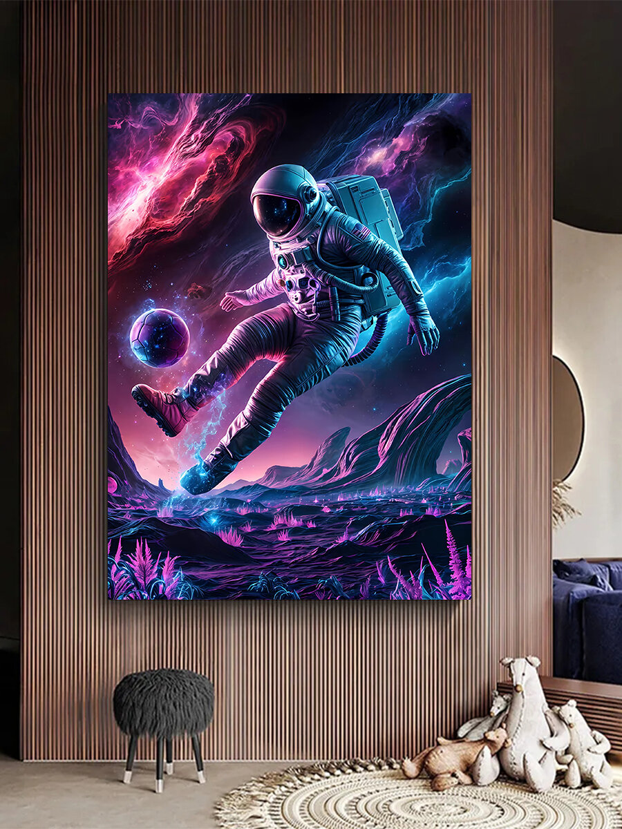 Картина на стену - "Космос / Космонавт" , 50х70 см.