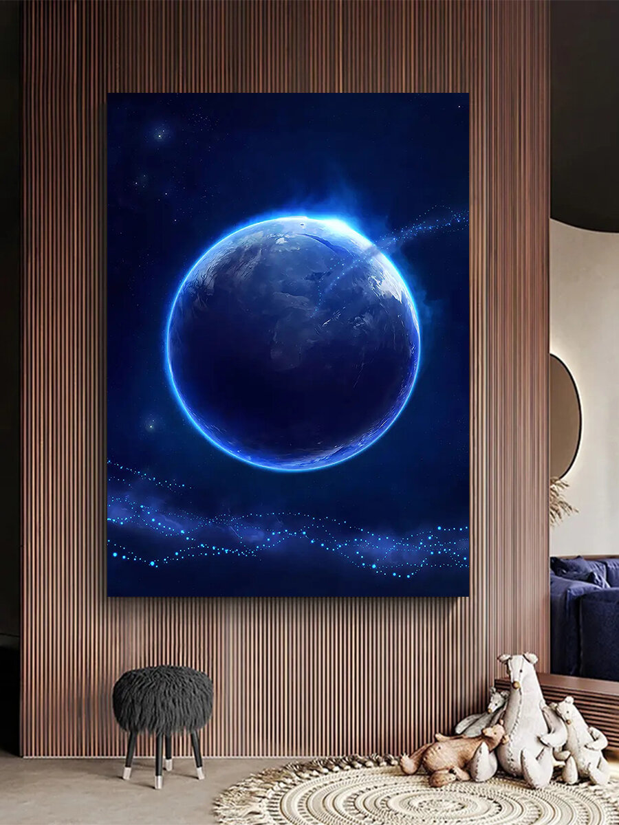 Картина интерьерная - "Космос, планета земля" , 40х60 см.