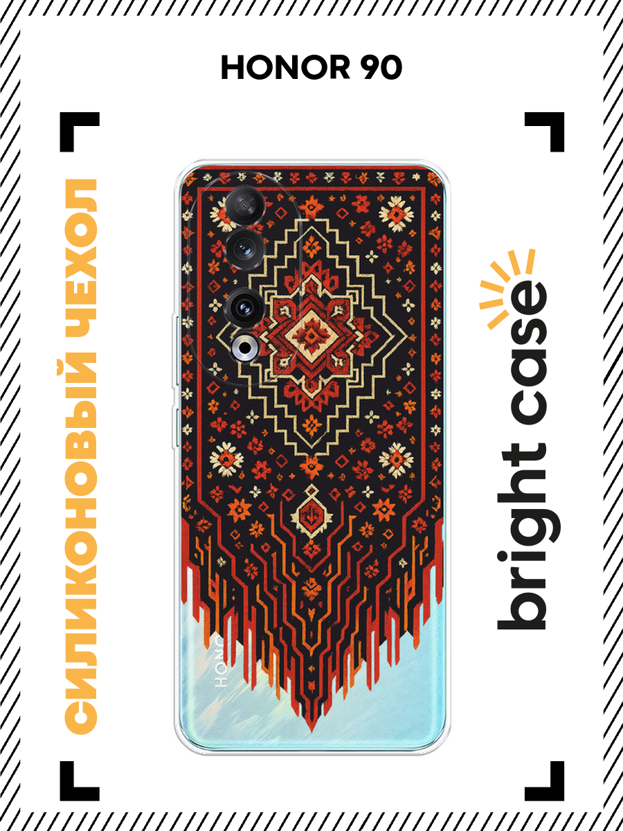 Чехол на Honor 90 / Хонор 90 с принтом Бабушкин платок, прозрачный