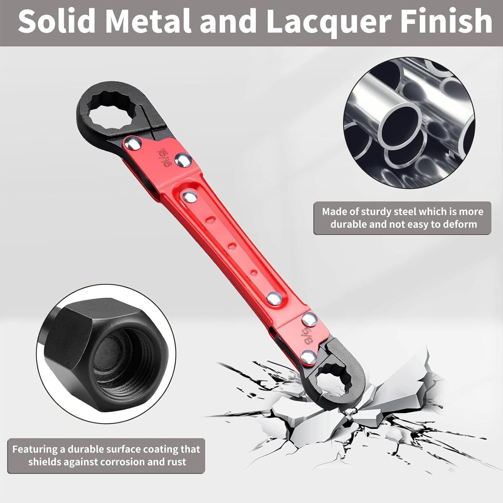 Набор угловых гаечных ключей с регулируемой губкой двойного действия, стальной угловой ключ, сантехнические инструменты