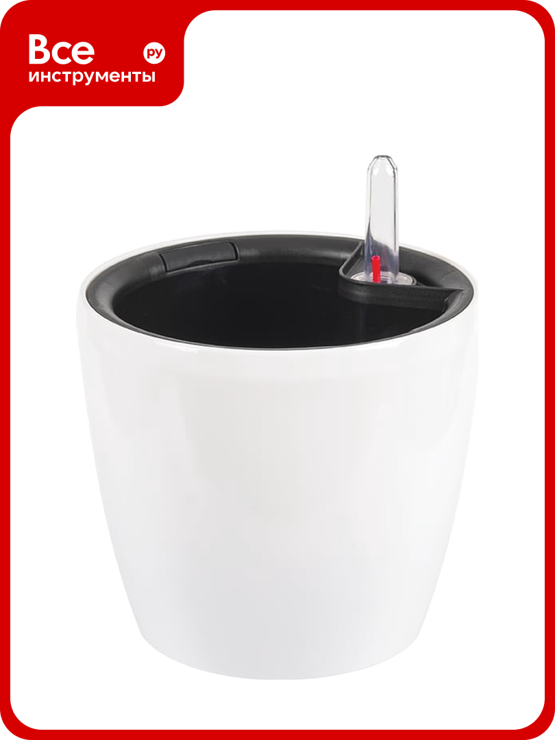 Кашпо, IDEA, IDEA анфа D220 мм с вставкой и с автополивом, белый М 3232, основного горшка, состоит