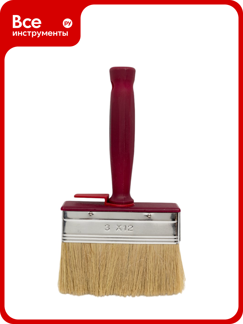 Кисть-макловица Политех 30x120 мм, пластмассовый корпус 1514012, для малярных работ удобна для обработки стен