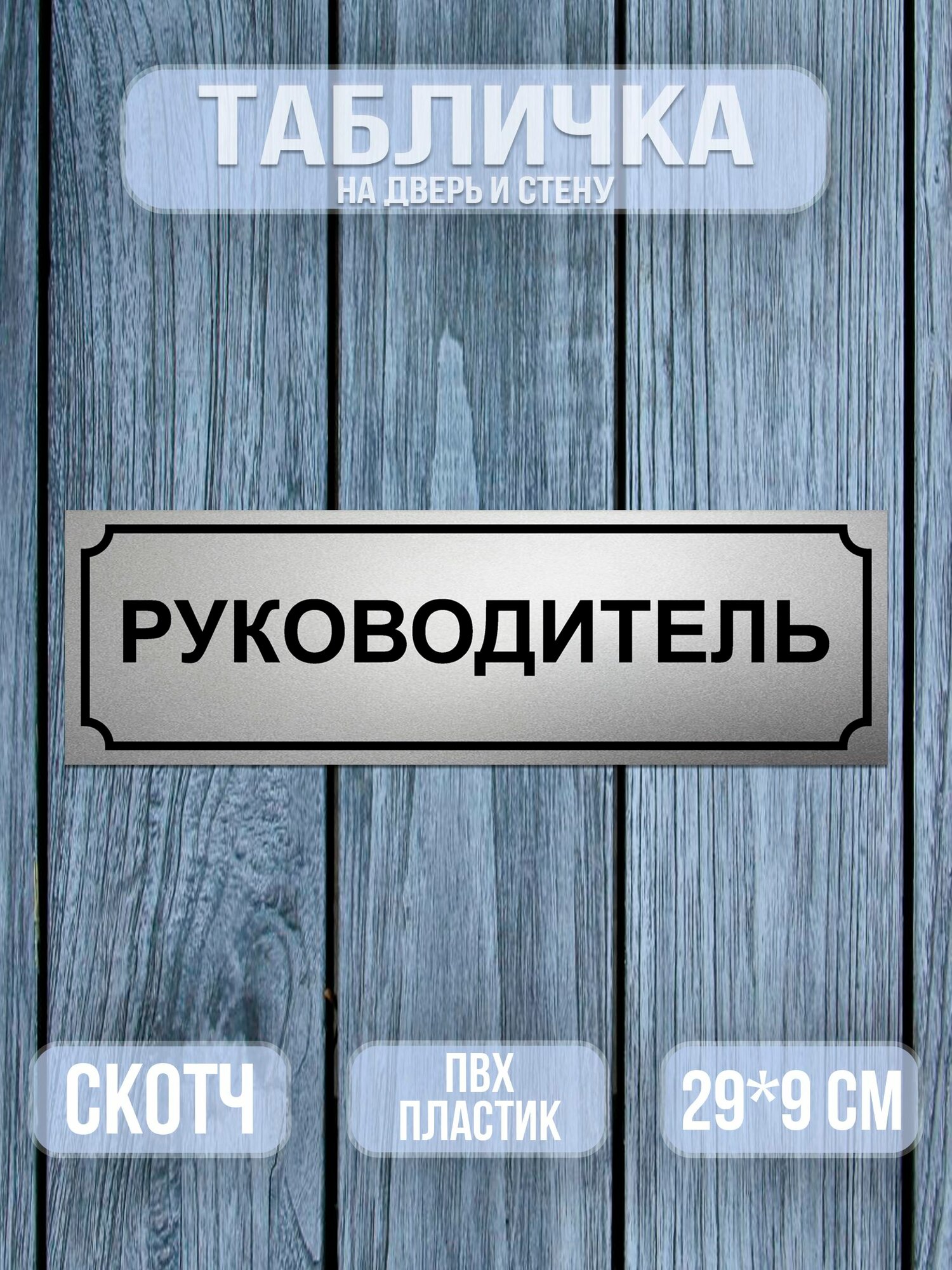 Табличка на дверь Руководитель Матовое серебро