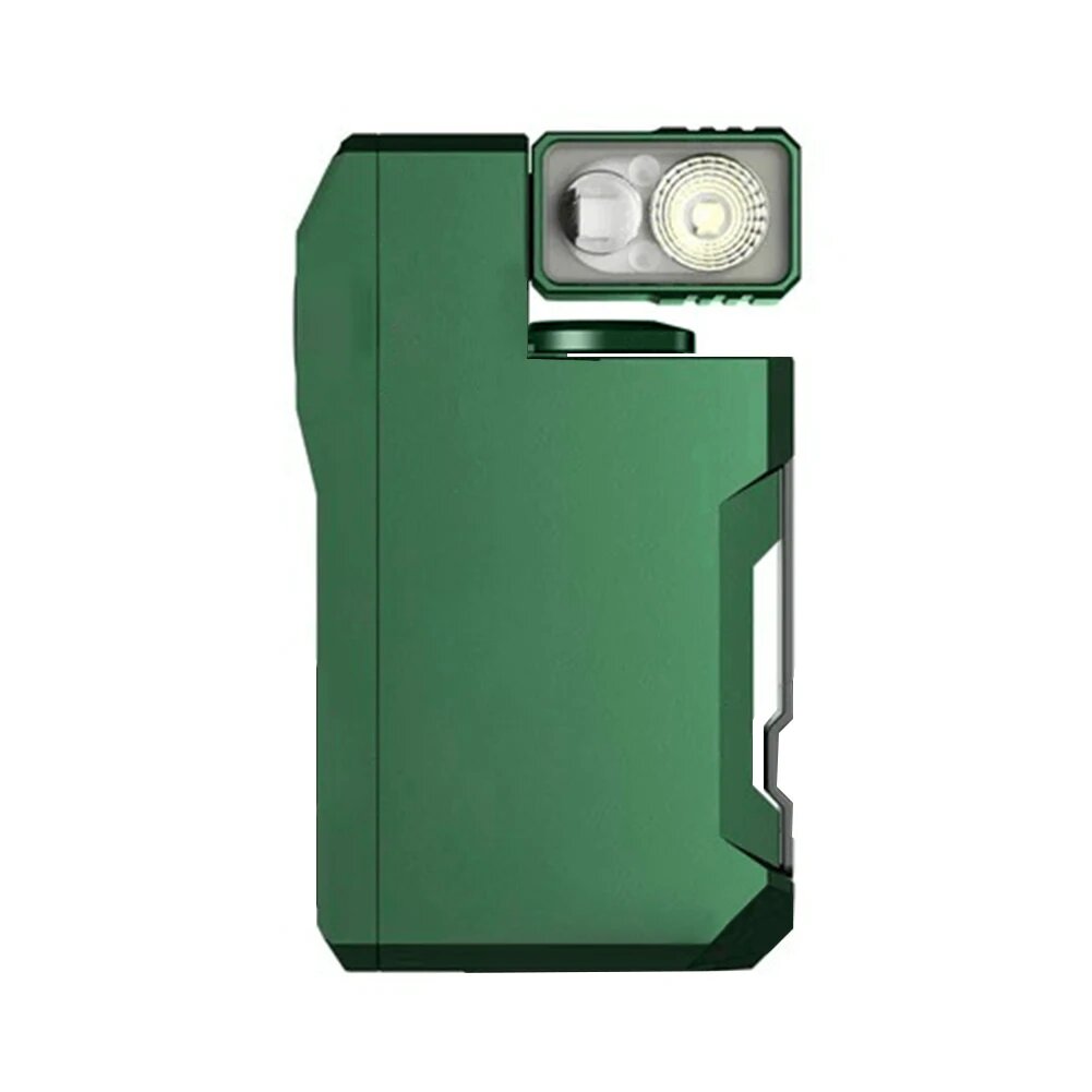 Плоский карманный фонарик 400 люмен 180 ° Мини-фонарики с вращающейся головкой, перезаряжаемый EDC-фонарик с RGB-подсветкой, аварийный инструмент для кемпинга, Зелёный