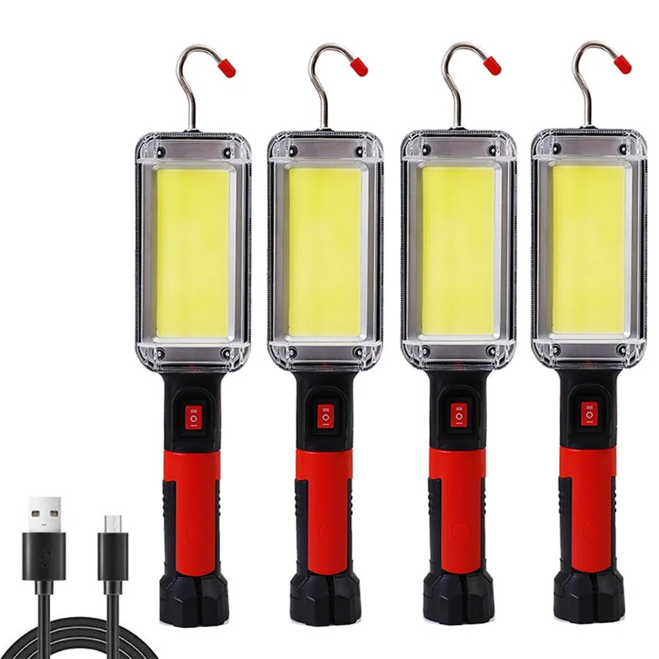 BOUGIELB Портативный COB фонарь 700 люмен, NO Battery, 4PCS