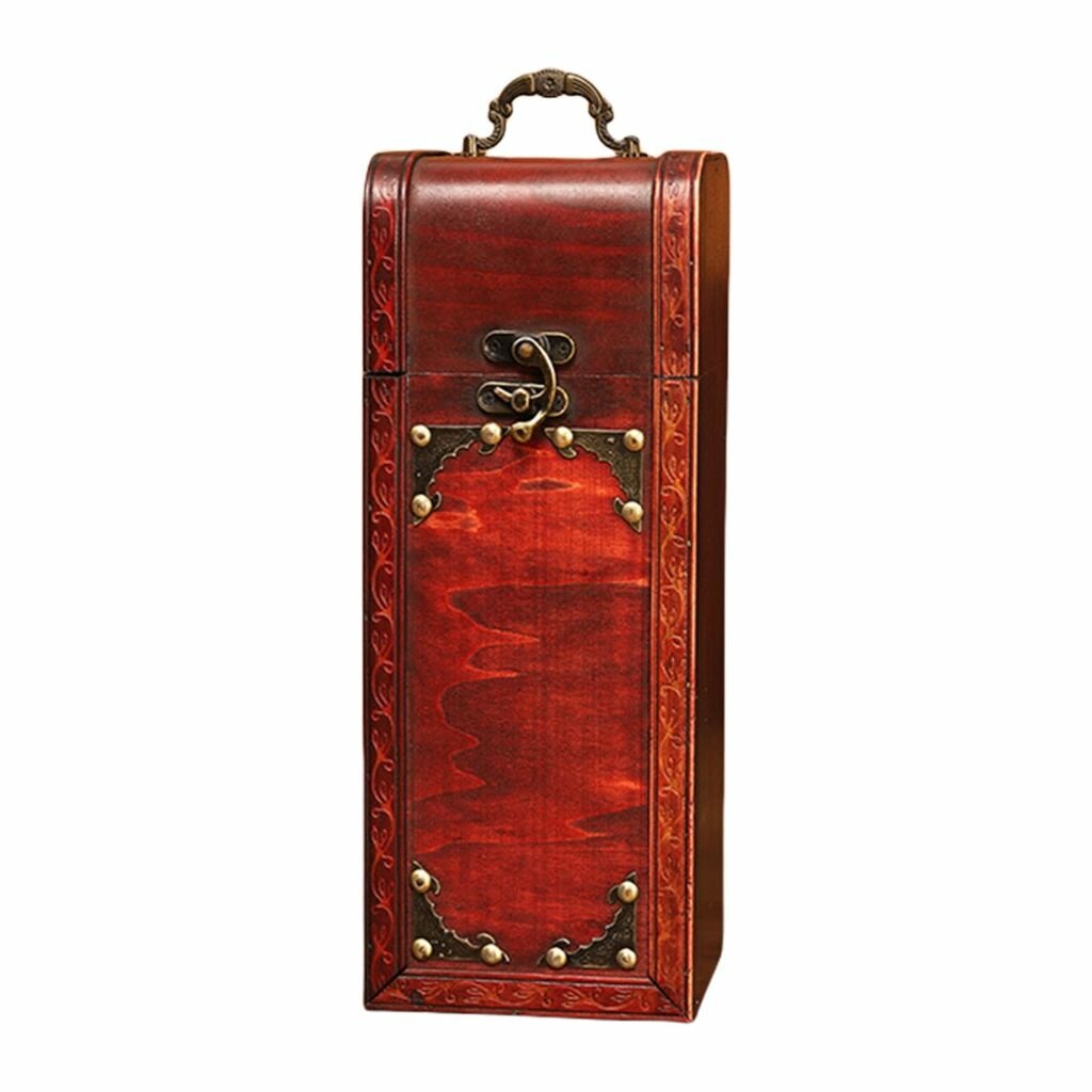 Старинная деревянная коробка для упаковки красного вина в европейском стиле6904 лук