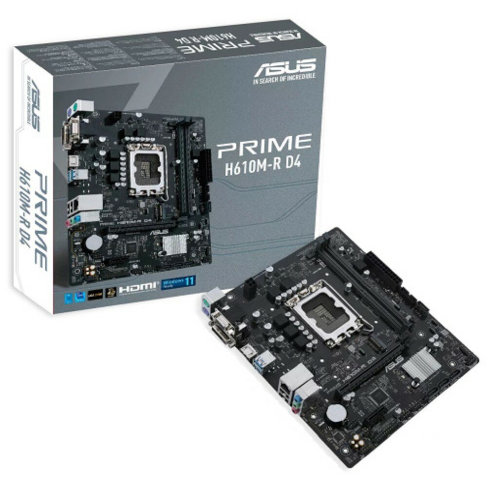 ASUS Материнская плата PRIME H610M-R D4-SI LGA 1700 2хDDR IV 1хM.2