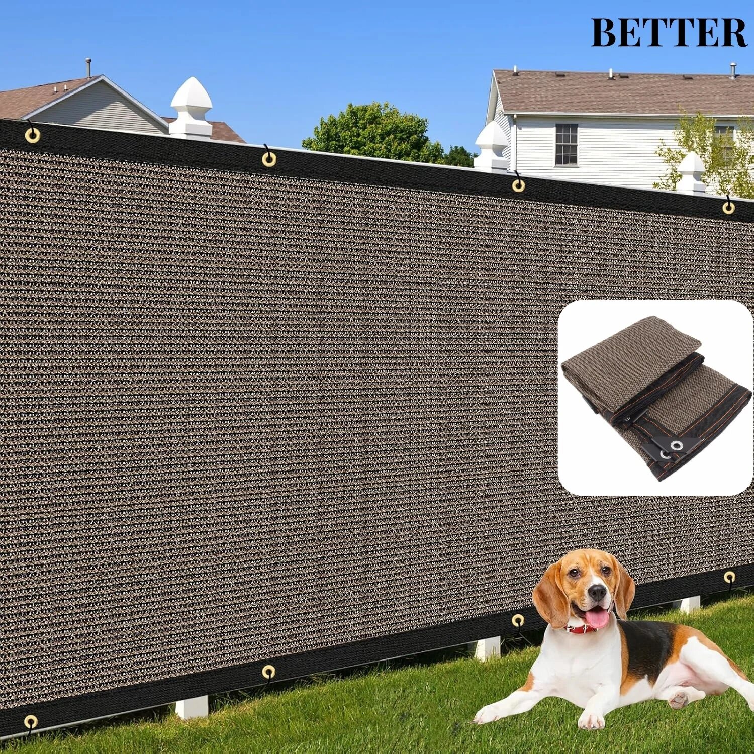 Забор для конфиденциальности, коричневый 2x4m