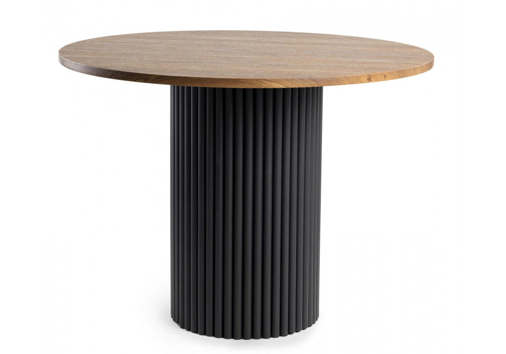 Стол деревянный Барел woodville орех и светлое дерево, металл и дерево, круглая столешница