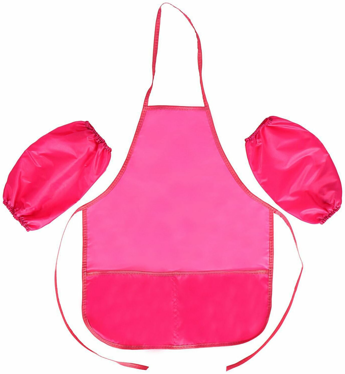 Детский фартук для творчества "Стандарт" с нарукавниками, накидка для труда, передник для рисования и лепки, 49х39 см, размер S (рост 116-146 см), цвет розовый