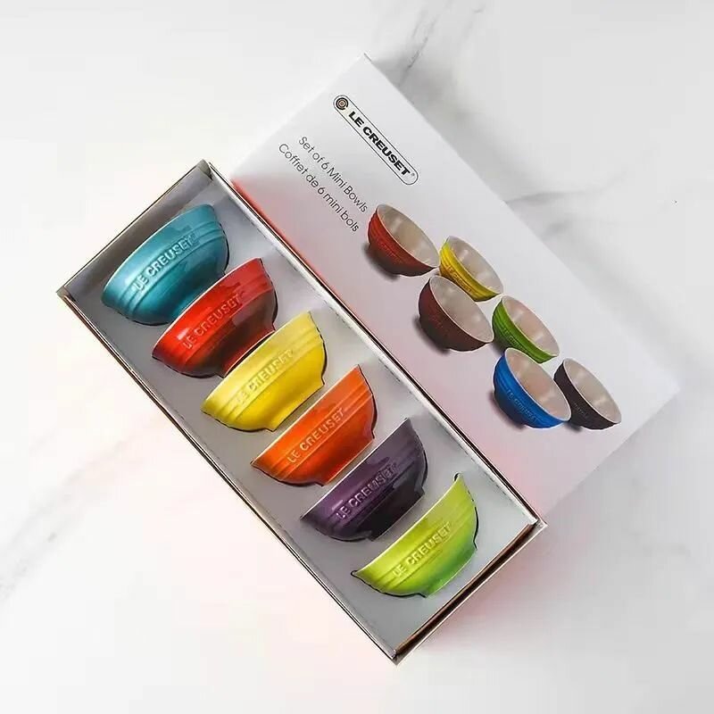 Набор мисок "Радуга", керамика, 1500 г, 10х10х6 см, набор 6 шт.