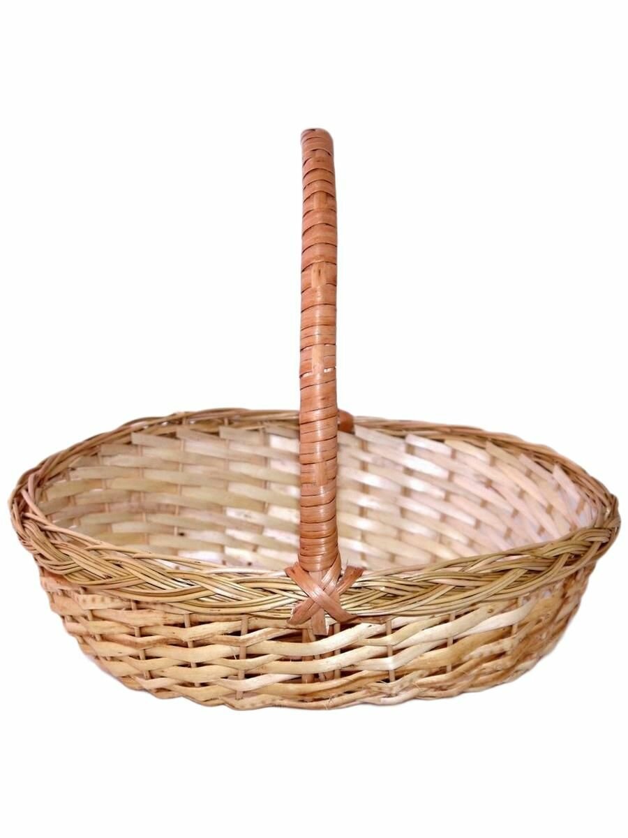 Корзина плетеная пасхальная мелкая 4, ручное плетение из лозы