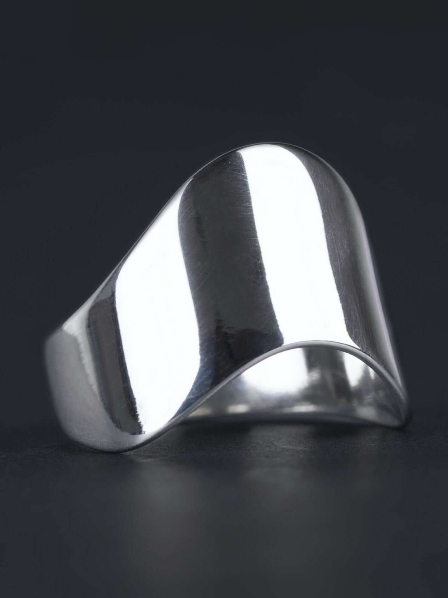 Кольцо широкое, серебро, 925 проба