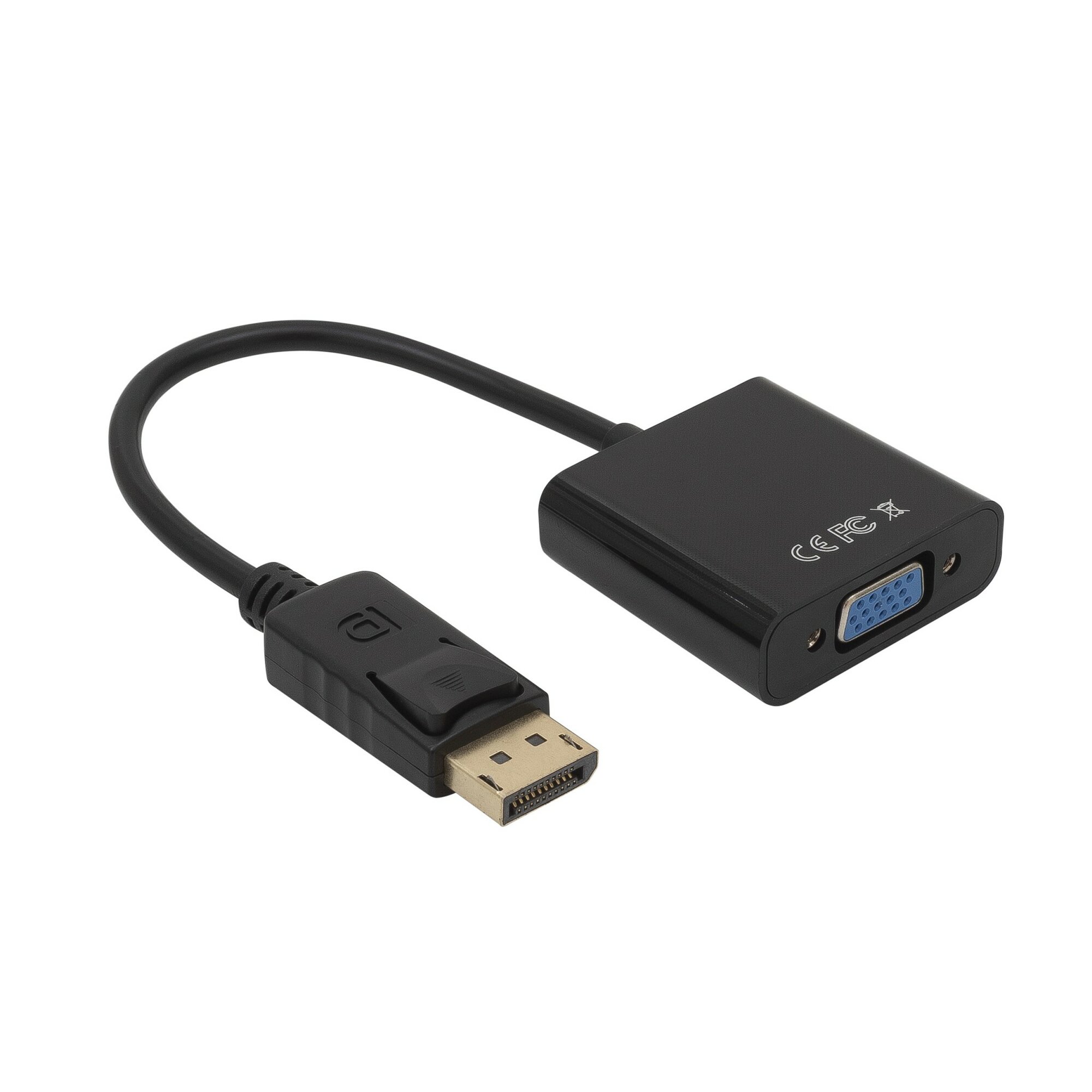 Bion Expert переходники Bion Переходник с кабелем DisplayPort - VGA, 20M 15F, 0.15 м, позолоченные контакты, черный BXP-A-DPM-VGAF-015