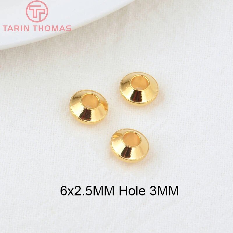 TARIN THOMAS Латунные квадратные бусины 24К золото 4x4 мм 20 шт