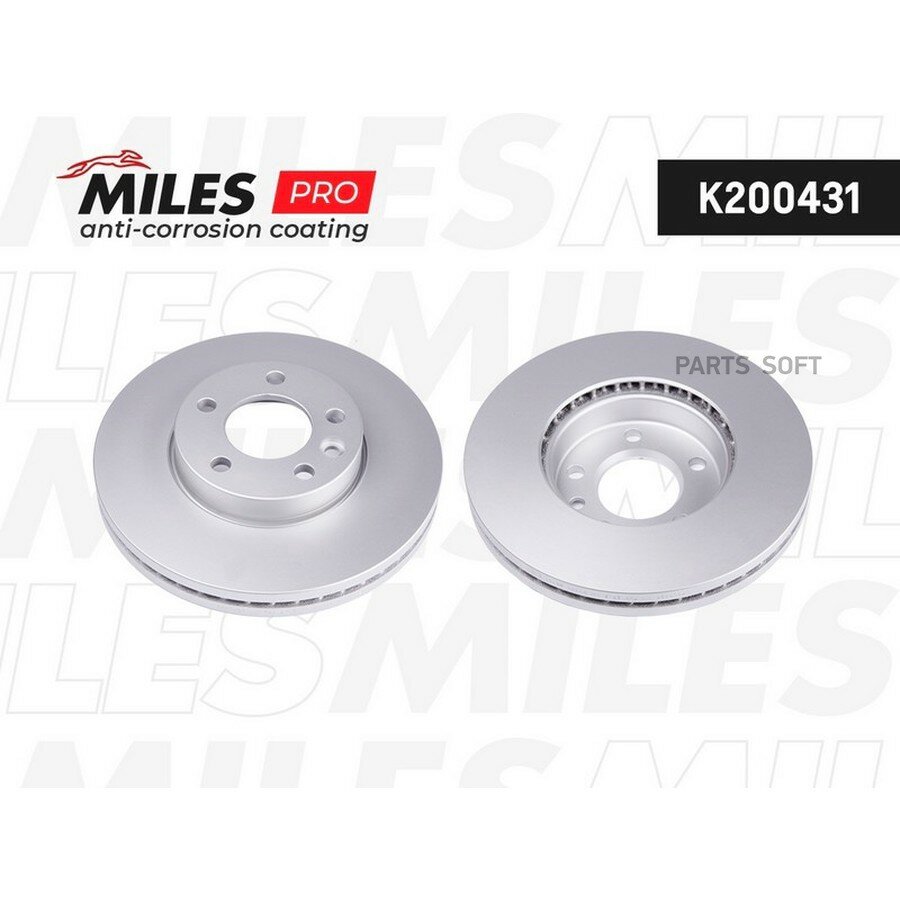 MILES K200431 Диск тормозной VW MULTIVAN/T5 03-/TOUAREG 02-10 передний D=308мм. ()