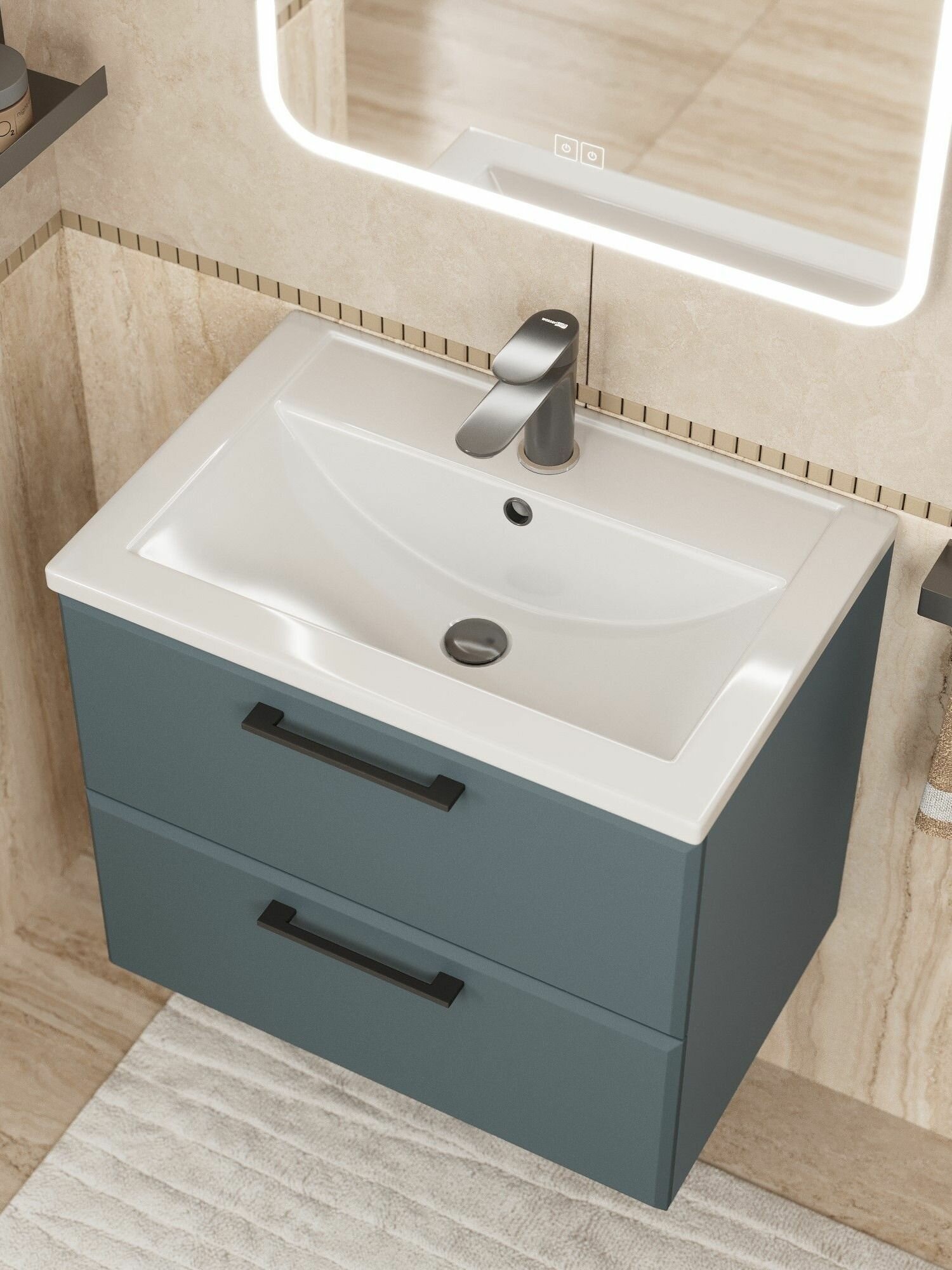 Раковина для ванной Uperwood Foster 60х40,5х16,5 см, белая глянцевая