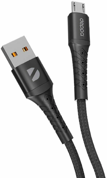 Кабель Deppa Armor USB - Micro-USB 2.4A 1м (72515) Черный